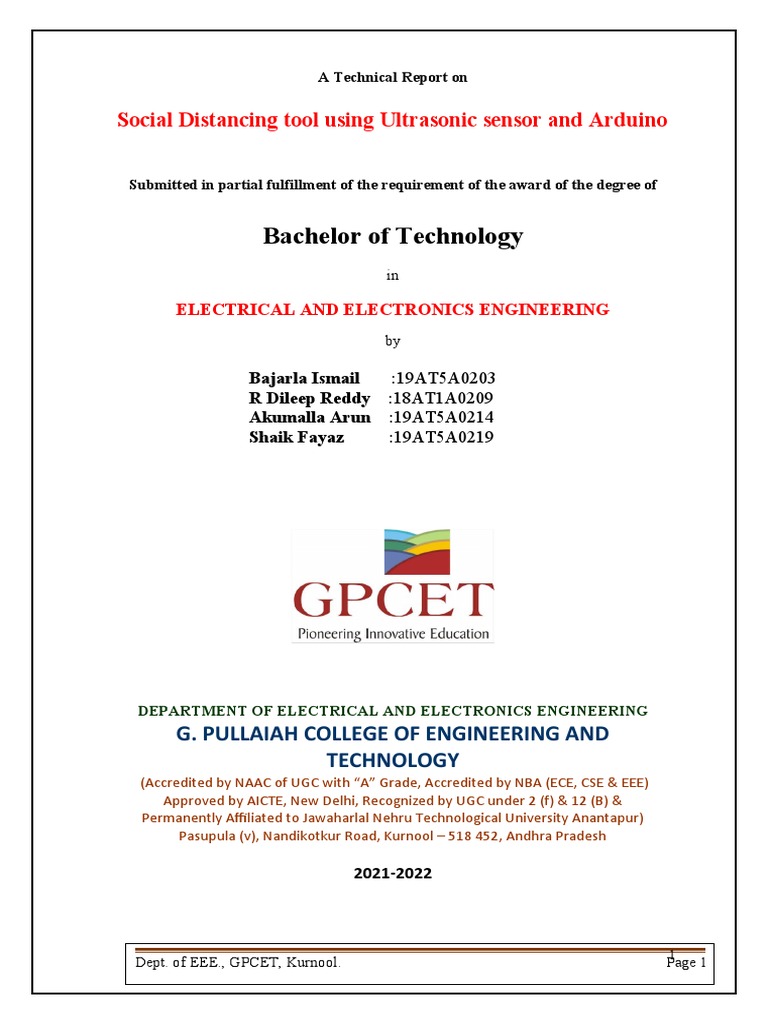 Technical Report GPCET | PDF | Printed Circuit Board | Arduino