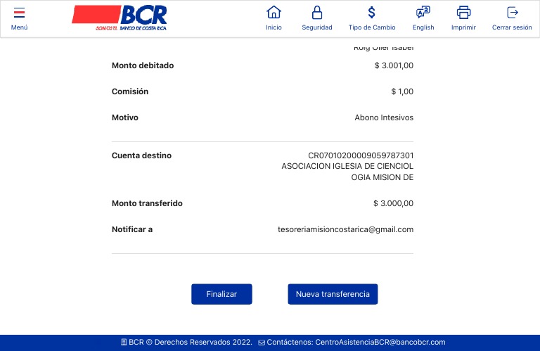 Banco de Costa Rica - Oficina Virtual 7 | PDF