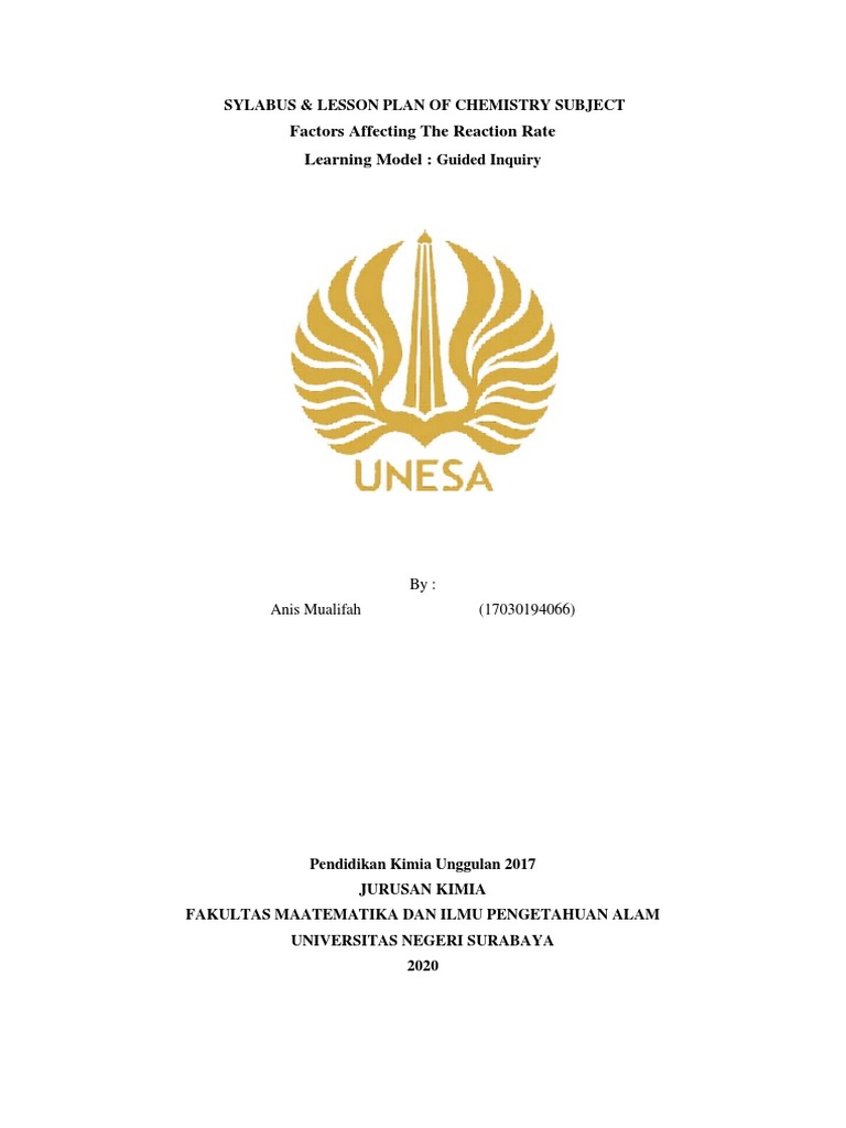 LESSON PLAN Reaction Rate | PDF | Chemical Kinetics | Experiment