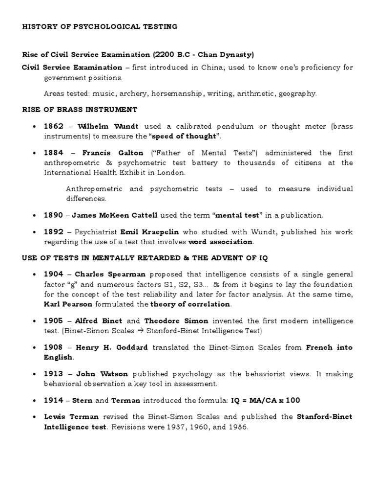 Evolution of Psychological Testing | PDF | Validity (Statistics ...