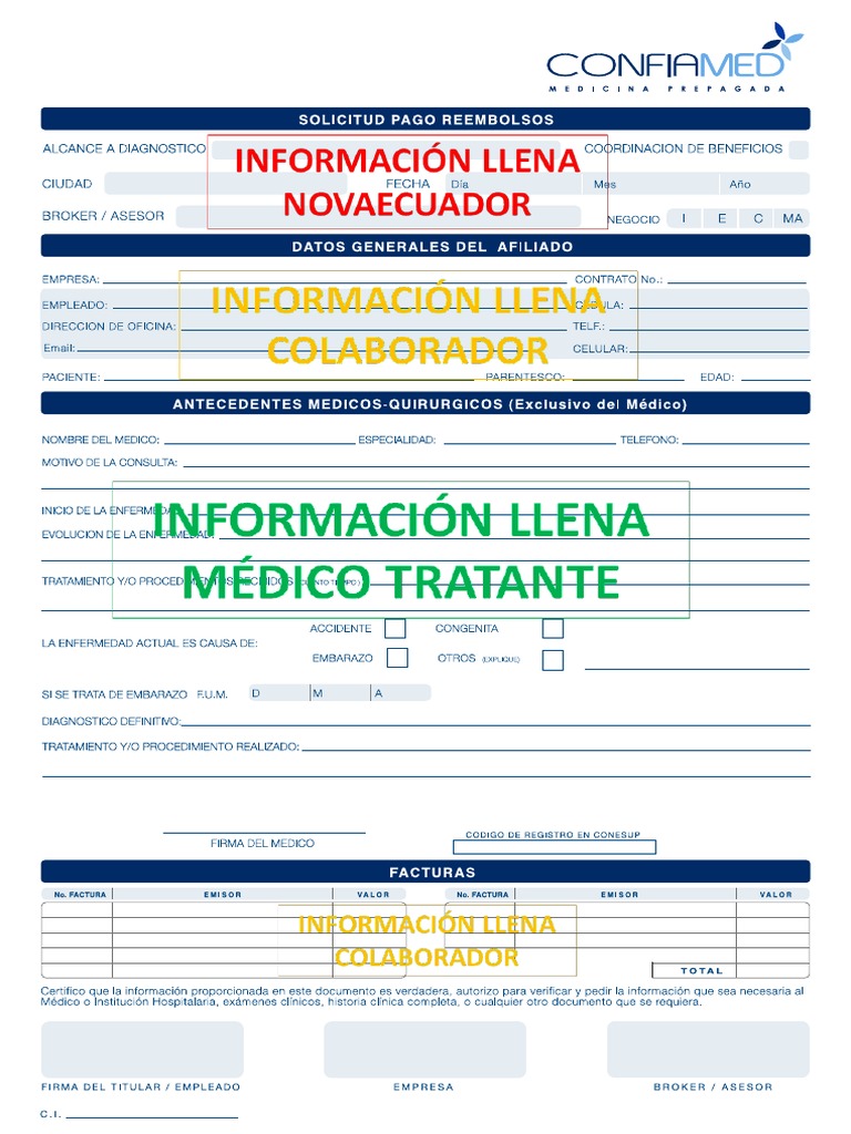 Formulario Confiamed | PDF