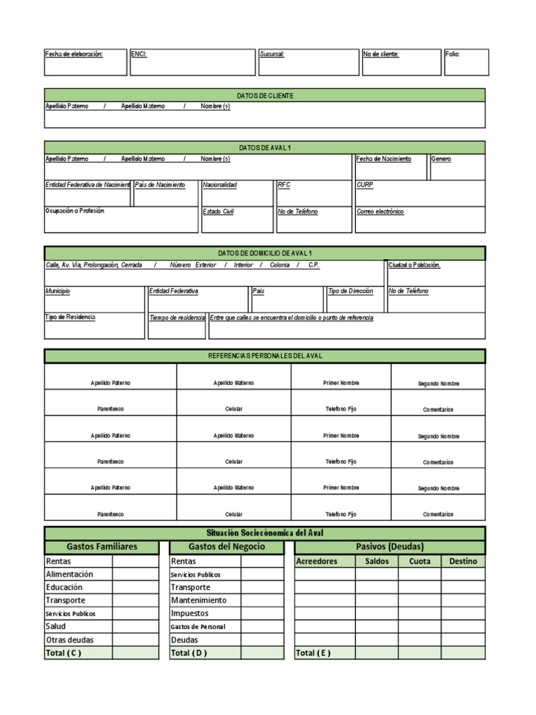 7.1. Formato Actualizado de Solicitud y Evaluación de Aval-1 | PDF ...
