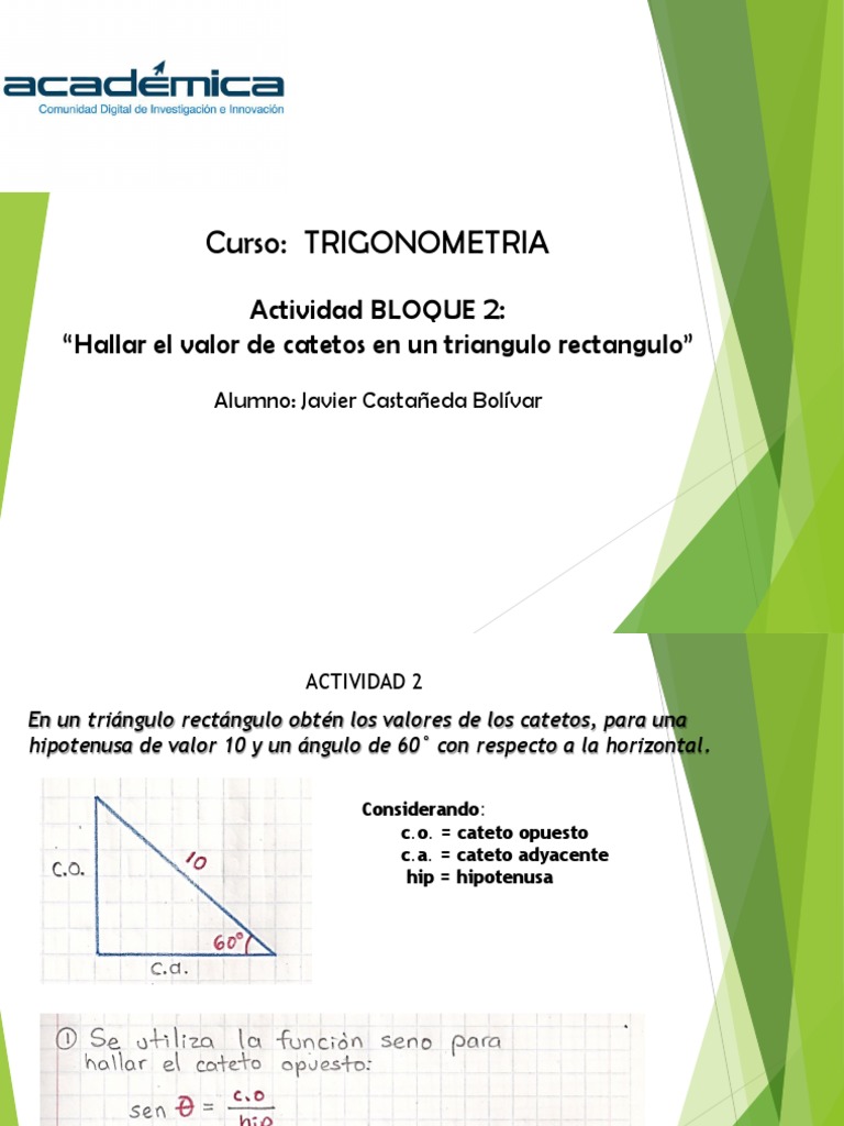 Trigonometria Catetos de Un Triangulo Rectangulo | PDF