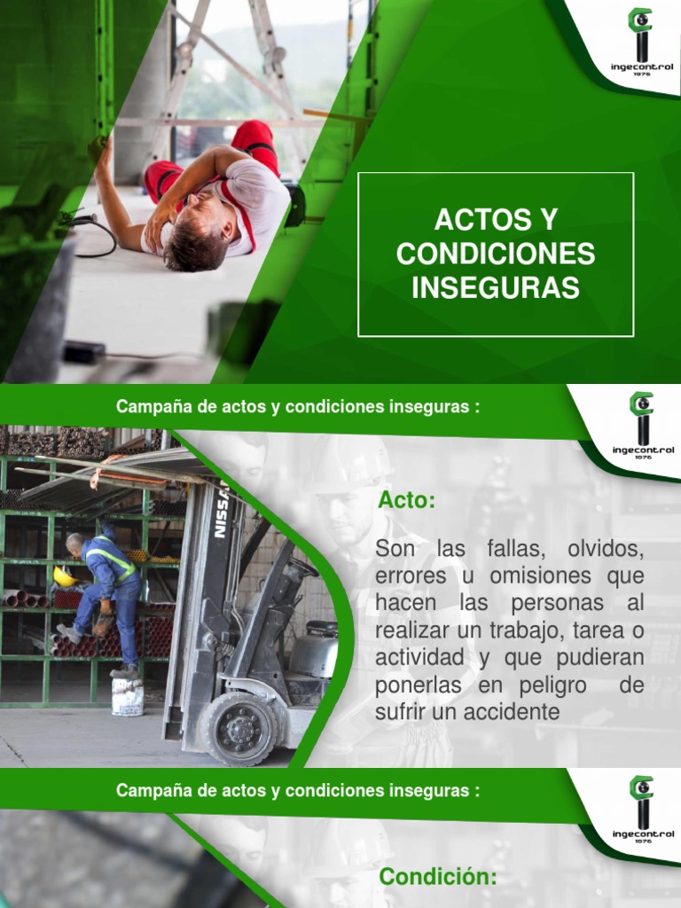 Identificación y ejemplos de actos y condiciones inseguras y su ...