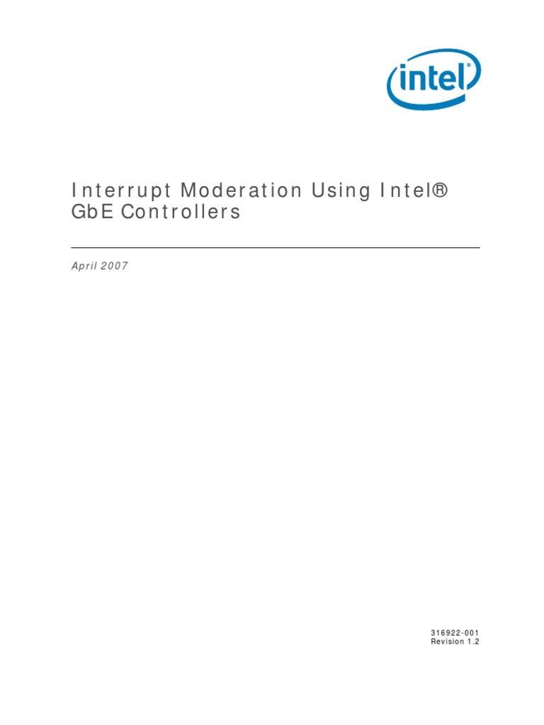 Interrupt Moderation Using Intel® Gbe Controllers: April 2007 | PDF