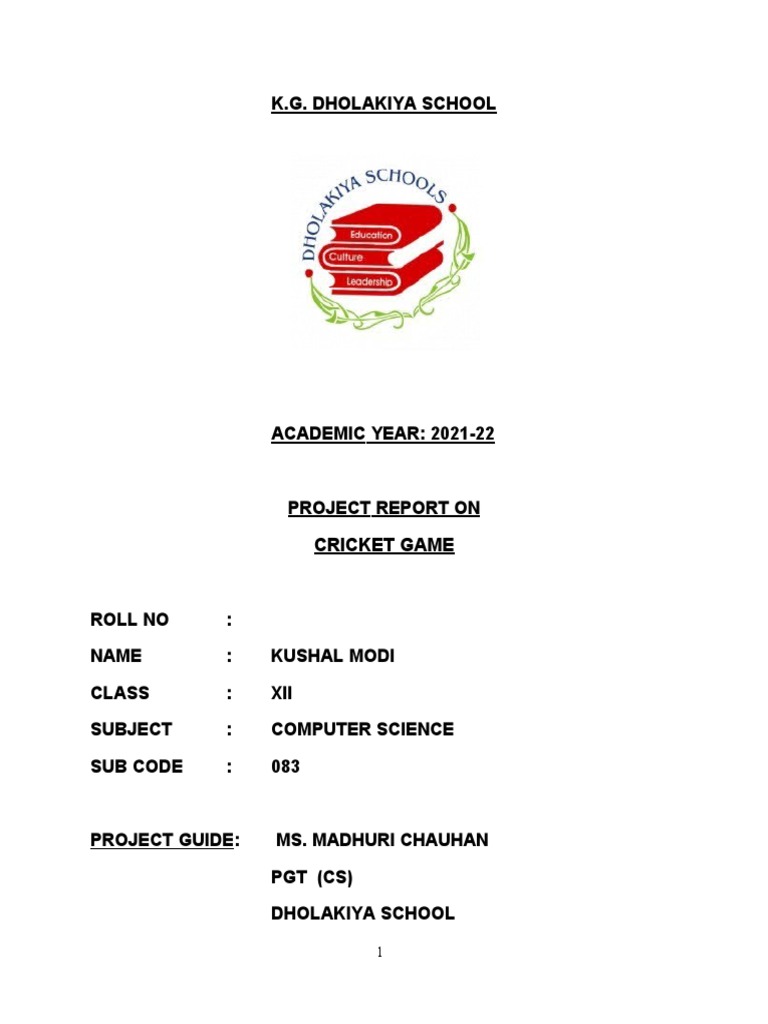 Kushal Modi Project Cricket | PDF