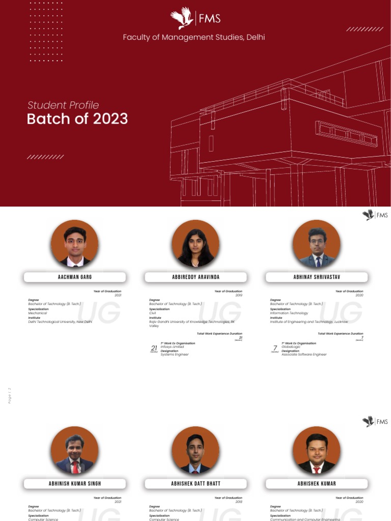 FMS 2023 Student Profiles Overview | PDF | Bachelor's Degree | Engineering