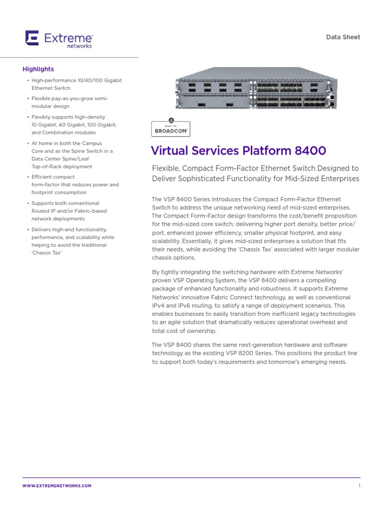 VSP 8400 Data Sheet | PDF | I Pv6 | Internet Protocols