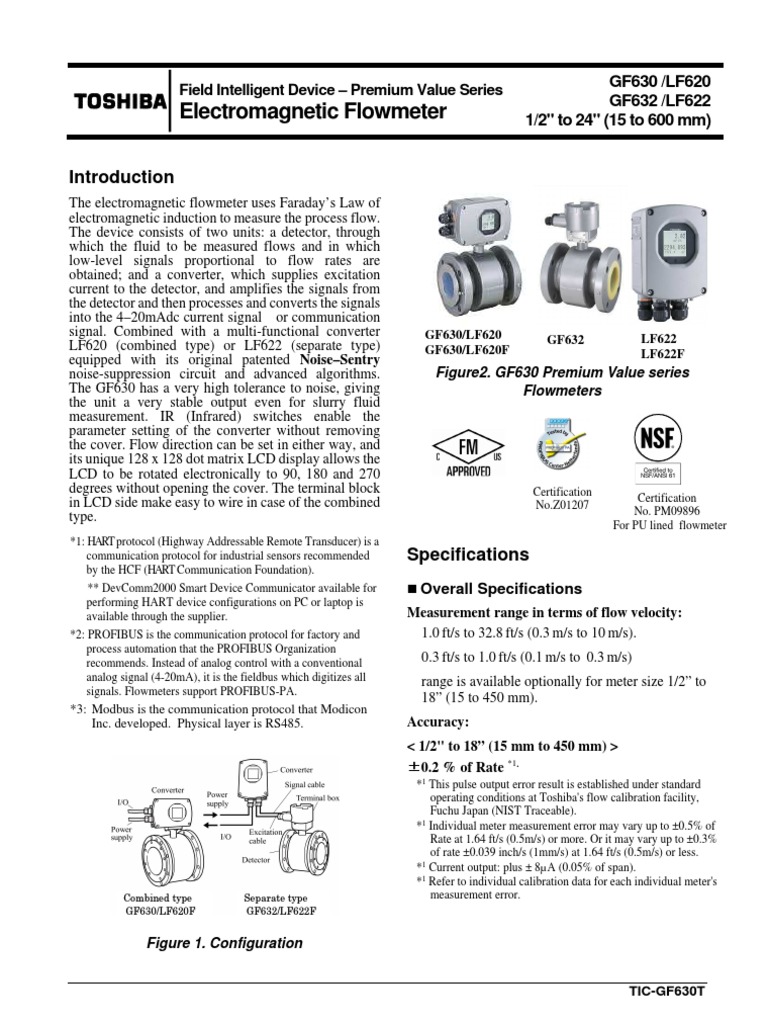 Toshiba GF630 - LF620 | PDF | Flow Measurement | Power Supply