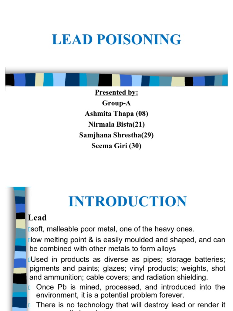 Lead Poisoning Ppt | Lead | Wellness