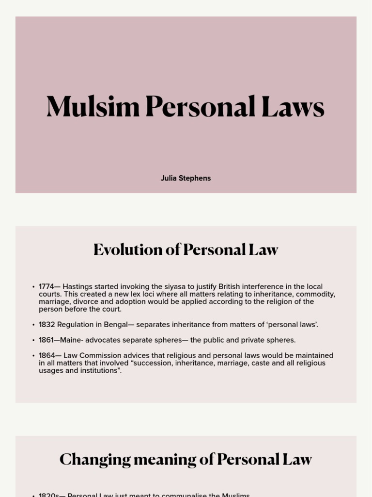 Personal Laws | PDF | Marriage | Justice