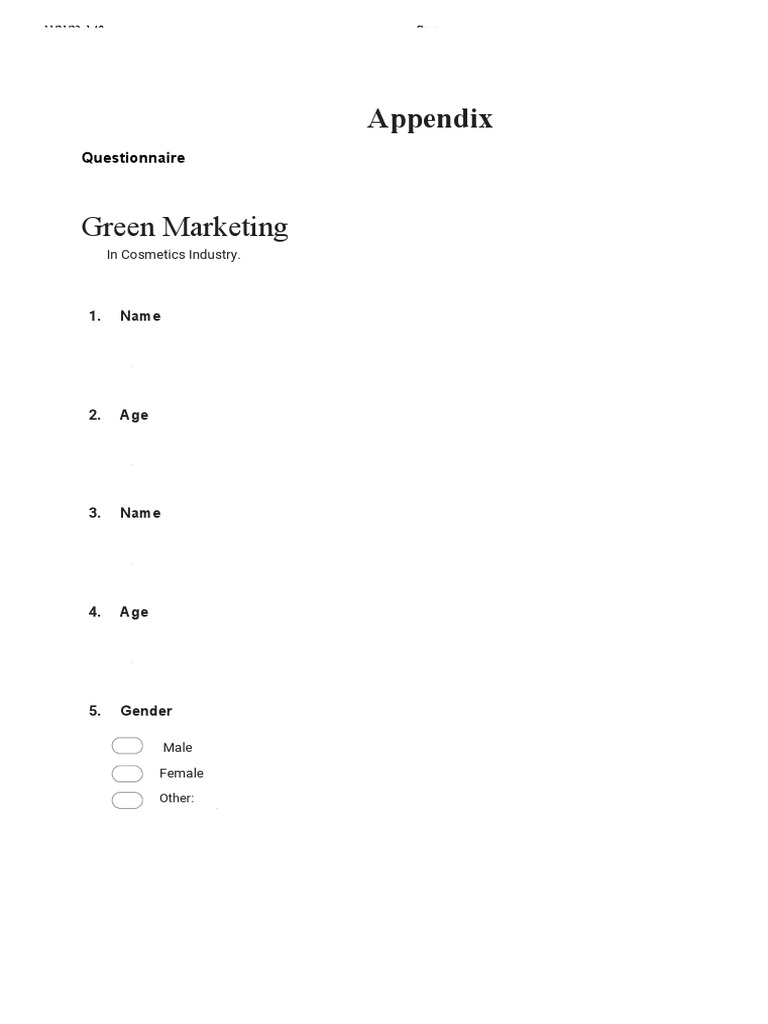 Appendix | PDF | Cosmetics | Marketing