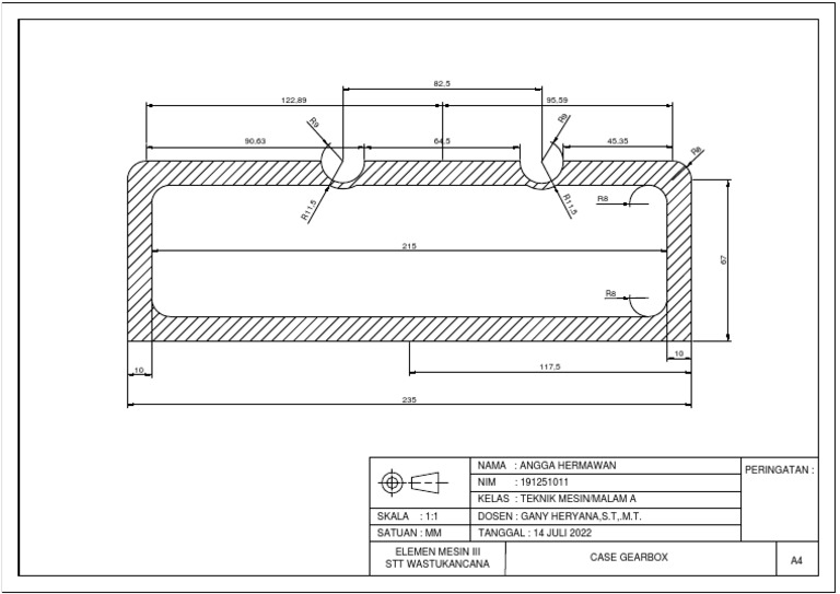 Desain Casing Gearbox Teknik Mesin | PDF