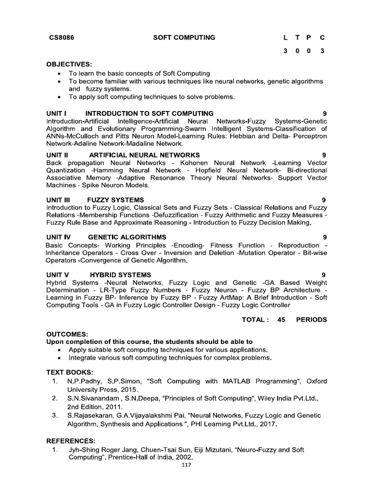 Soft Computing Syllabus | PDF