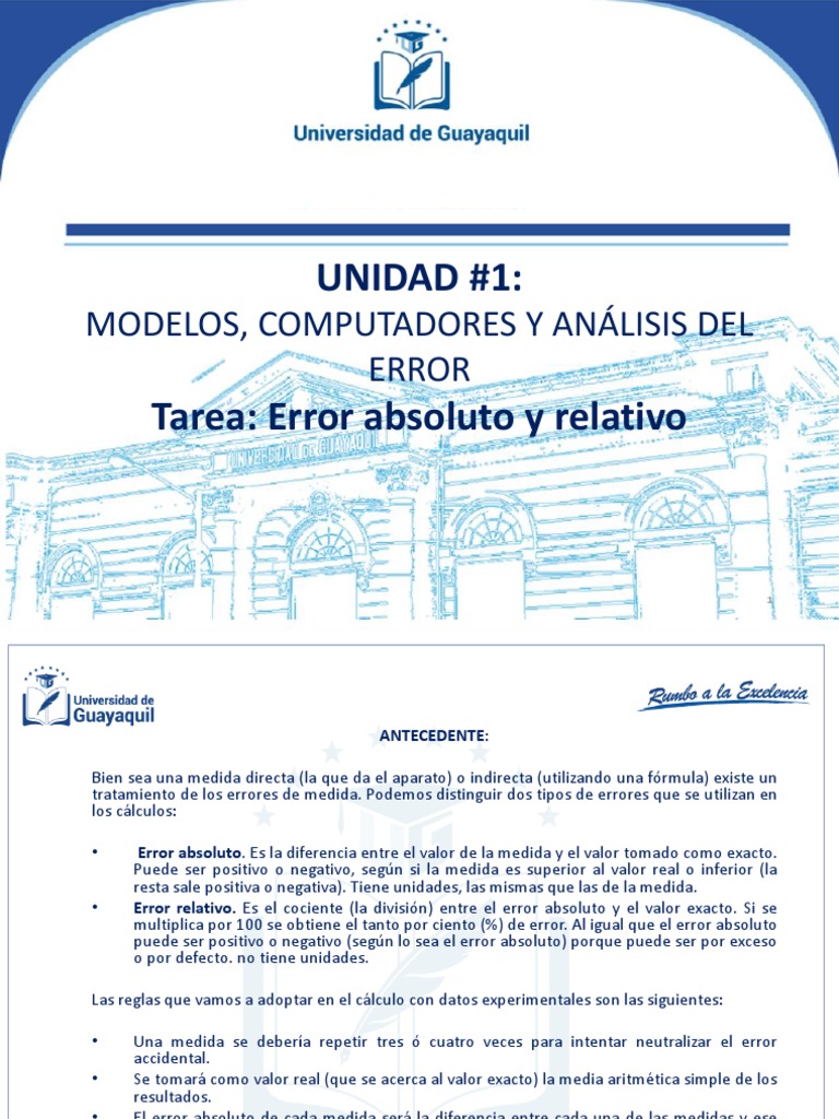 Tarea Error Absoluto y Relativo (15!12!22) | PDF | Medición | Science