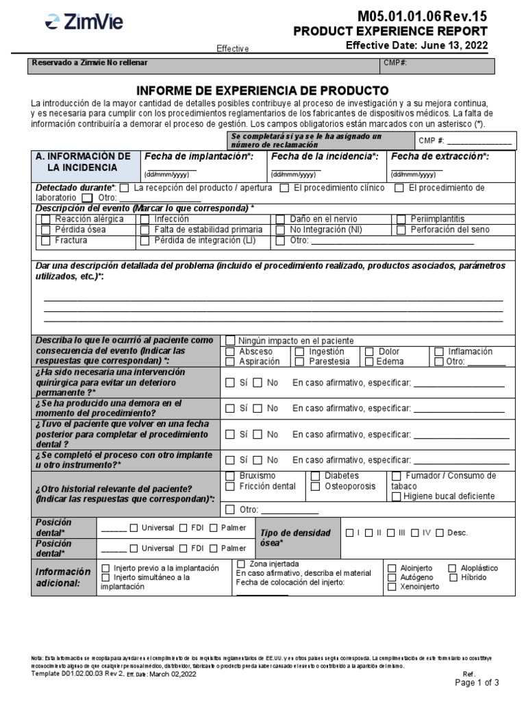 Rev 15 Product Experience Report - (Spanish) FINAL - EDITABLE | PDF ...