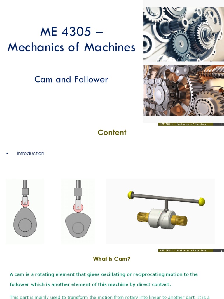 Cam and Follower - MET 261-3 Mechanics of Machines | PDF | Machines ...