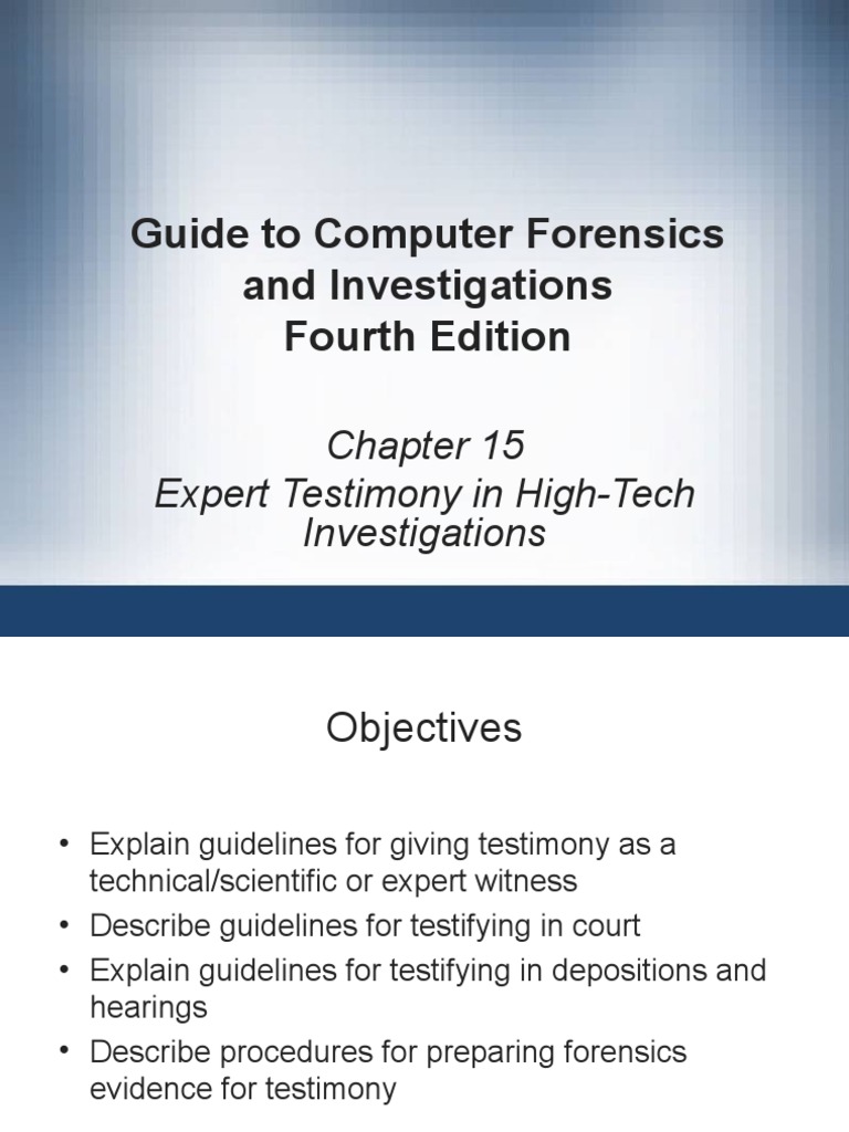 Expert Testimony Guide for Computer Forensics Investigations | PDF ...