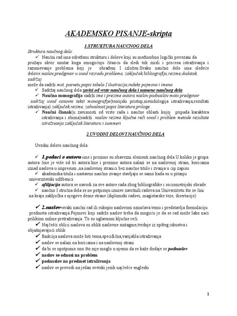 Akademsko Pisanje-Skripta | PDF