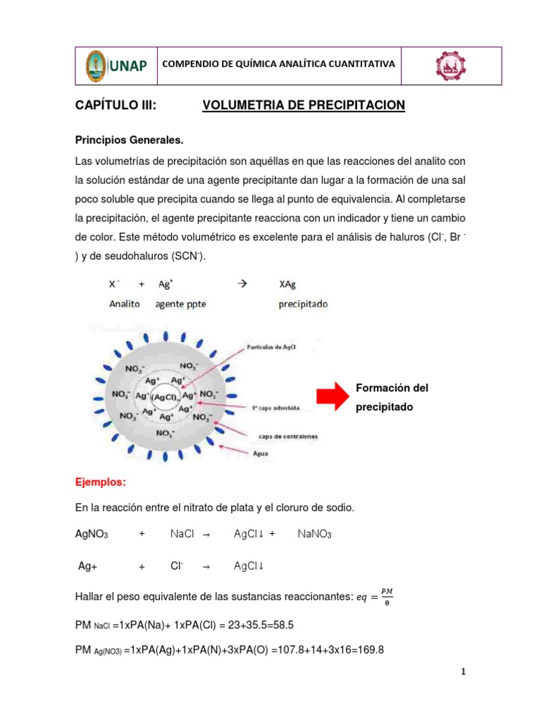 Capitulo III - Volumetria de Precipitacion - s2022 - II | PDF | Precipitación (Química) | Valoración