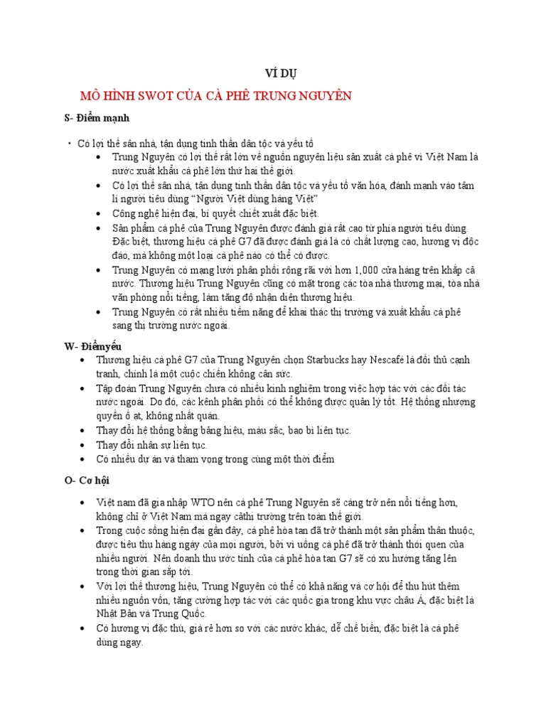 2 ví dụ phân tích swot-KD&NV | PDF