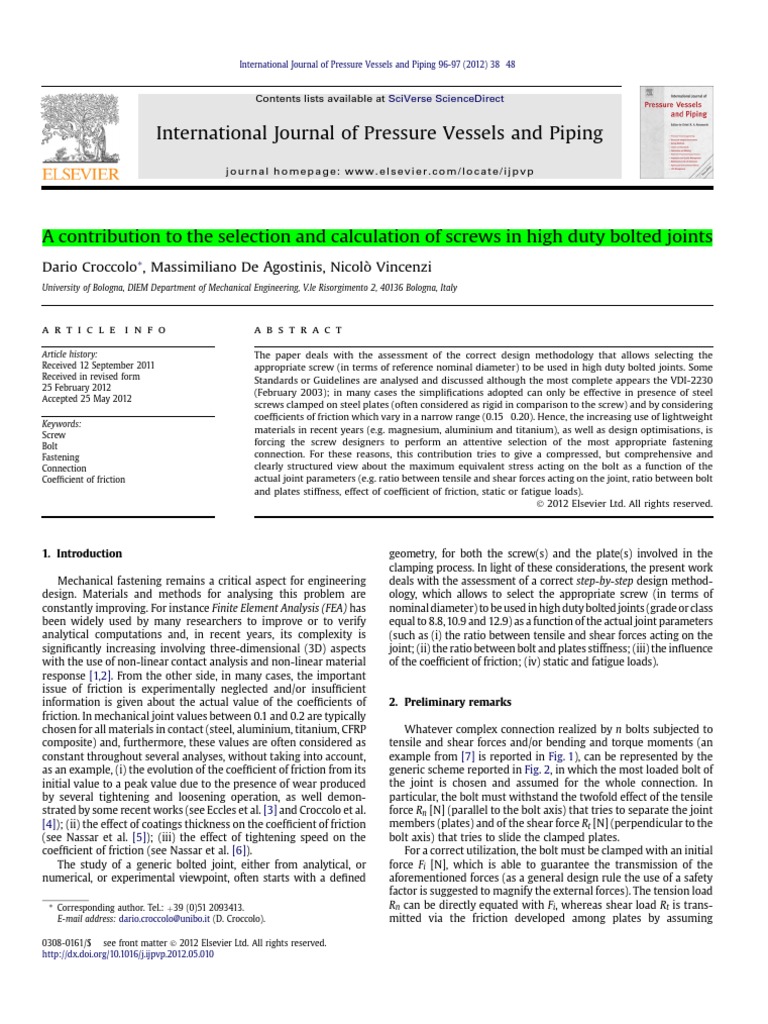 A Comprehensive Guide to Selecting Bolts for High Duty Bolted Joints ...