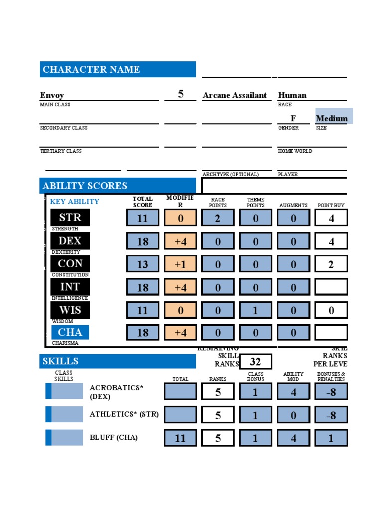 Starfinder Character Sheet | PDF
