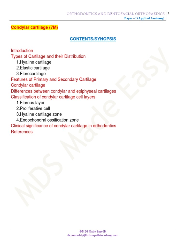 Condylar Cartilage | PDF | Cartilage | Extracellular Matrix