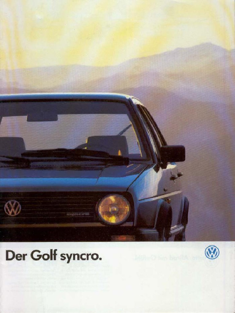 VW Golf Syncro 1986 GER | PDF