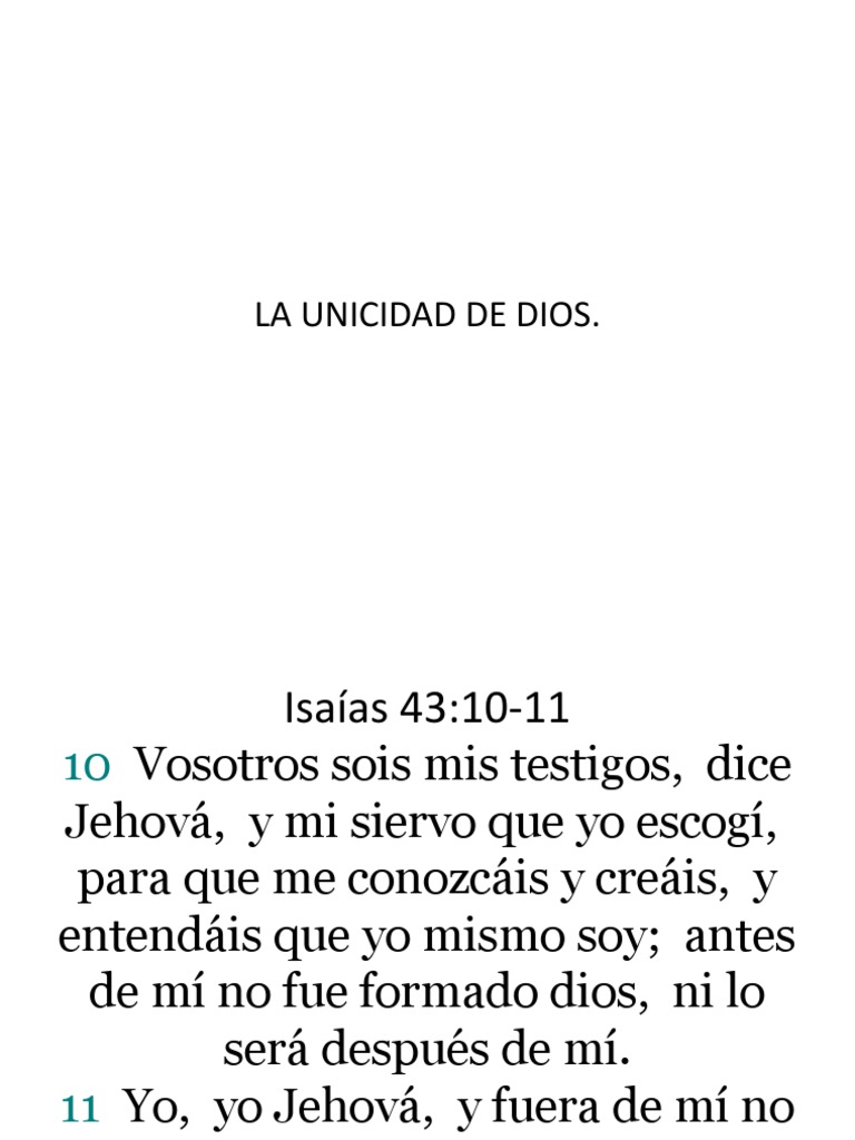 La Unicidad de Dios | PDF | Dios | Biblia