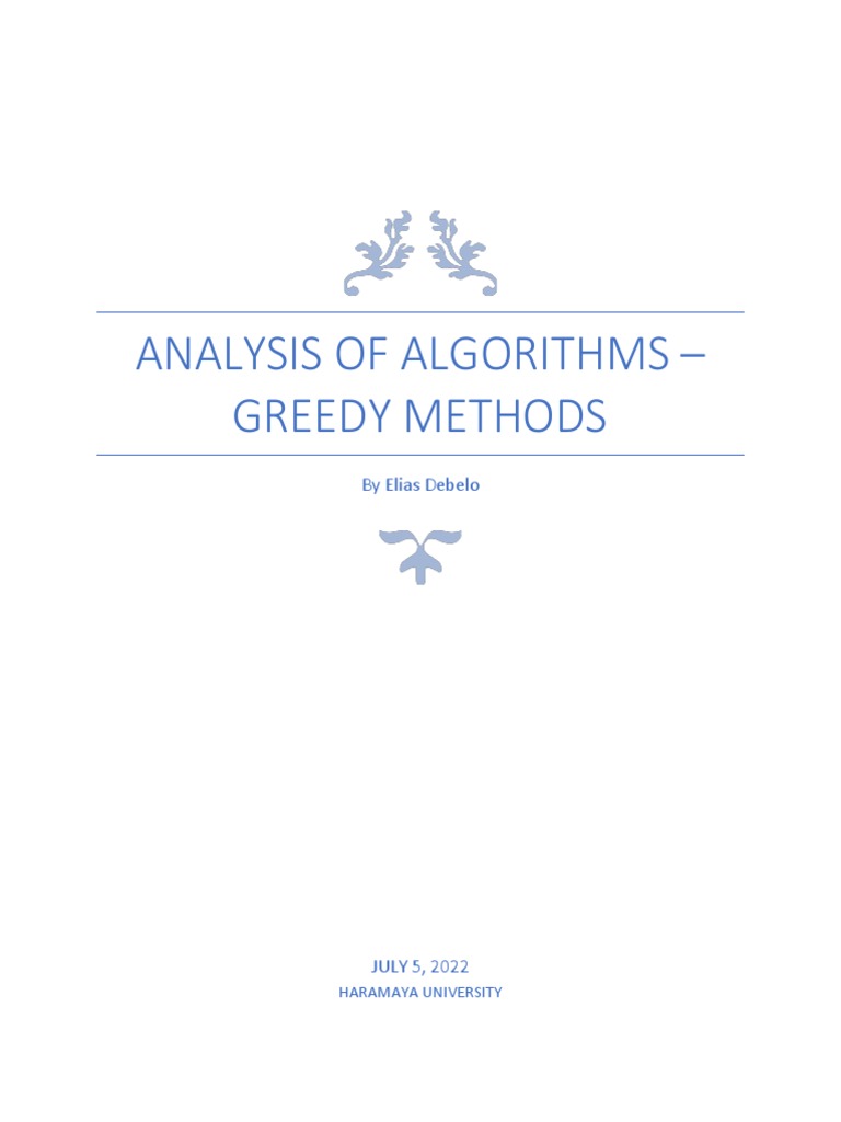 Chapter 3 Greedy Algorithm | PDF | Vertex (Graph Theory) | Mathematical Optimization