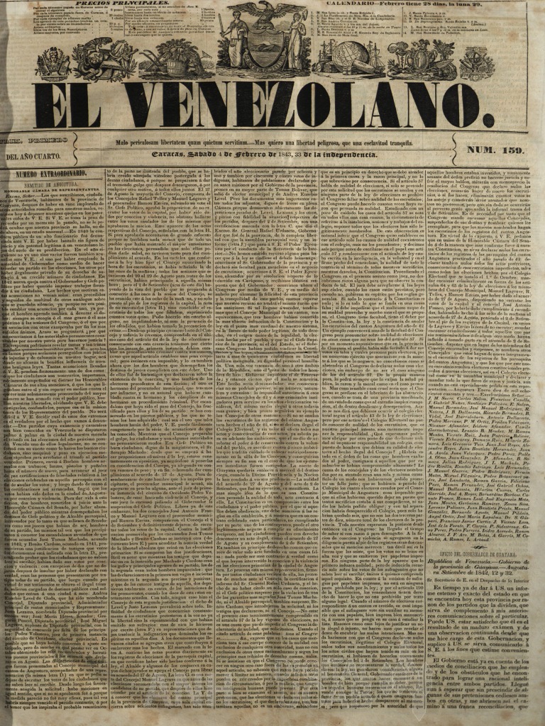 El Venezolanao, 4 de Enero de 1843 | PDF