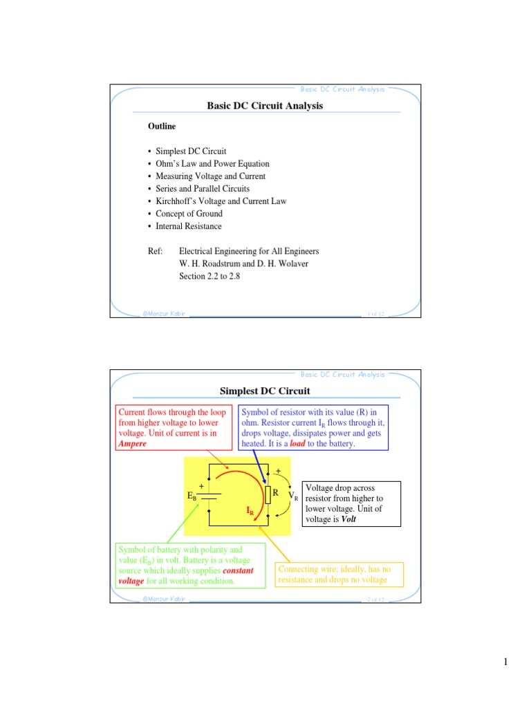 Basic DC Circuit Analysis | PDF | Series And Parallel Circuits | Voltage
