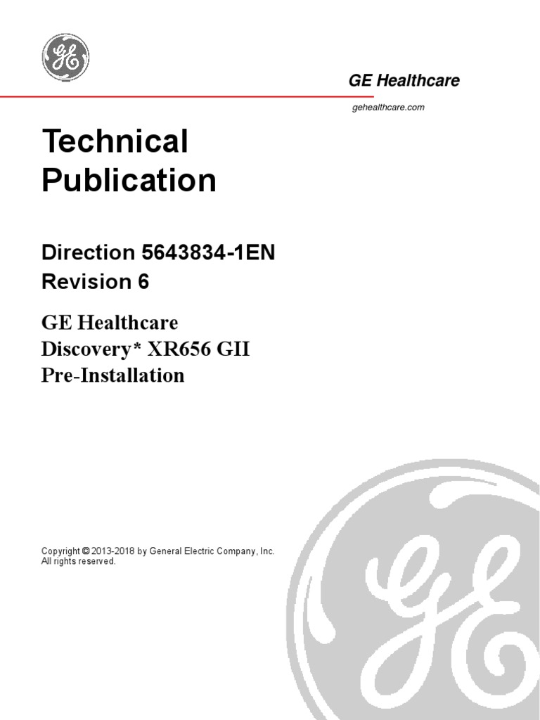 GE Discovery XR656 PRE-installation | PDF | Technology & Engineering