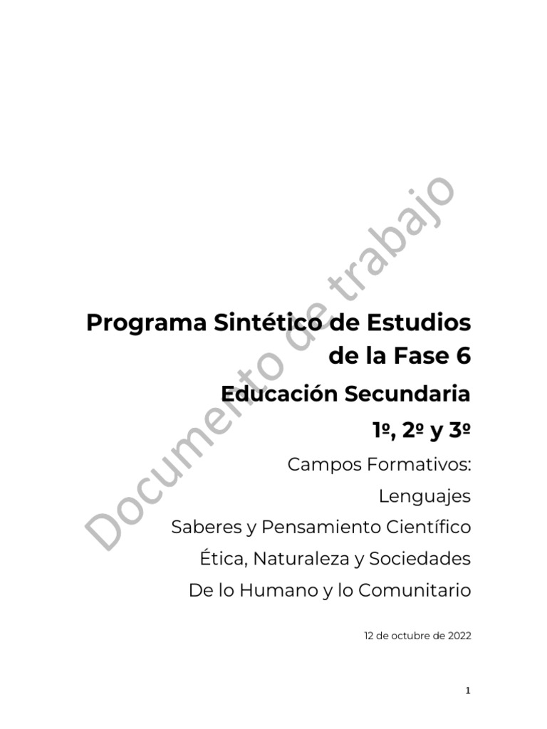 Programa Sintético. | PDF | Reacciones químicas | Aprendizaje