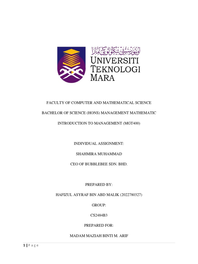 N4CS2484B3 MGT400 Individual Assignment | PDF | Leadership ...