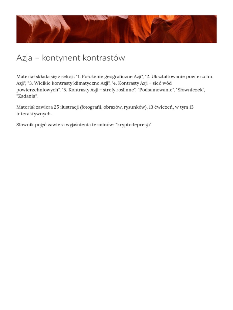 Azja - Kontynent Kontrastow | PDF