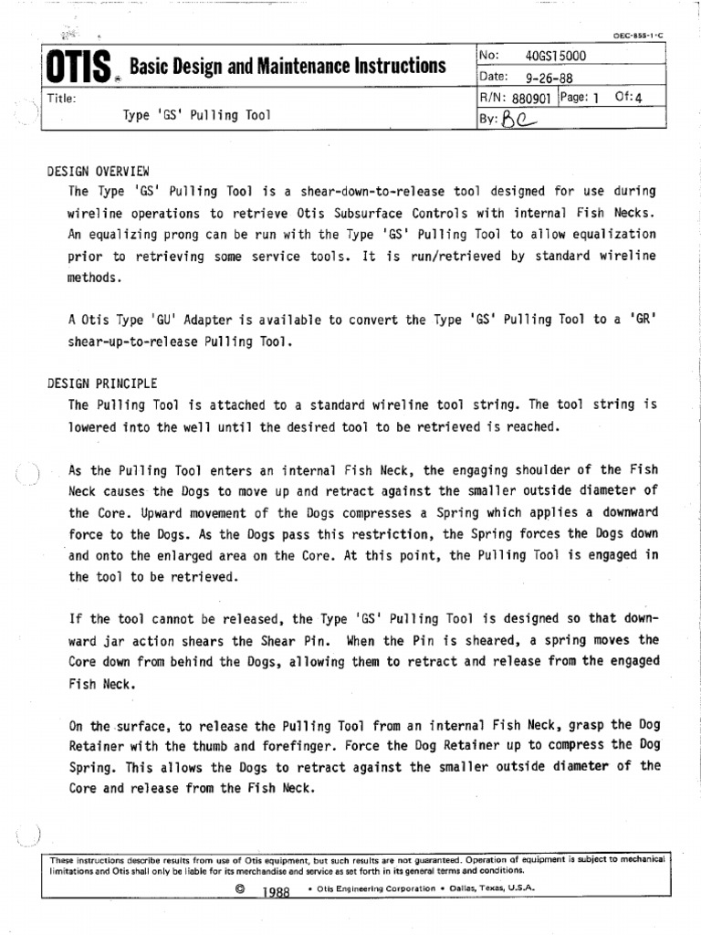 38 Otis GS Pulling Tools | PDF