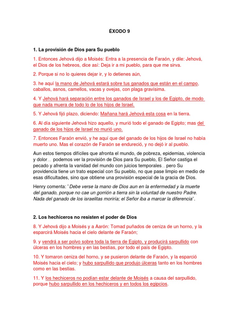 ÉXODO 9 - 24JUN2020 | PDF | Moisés | Libro del éxodo