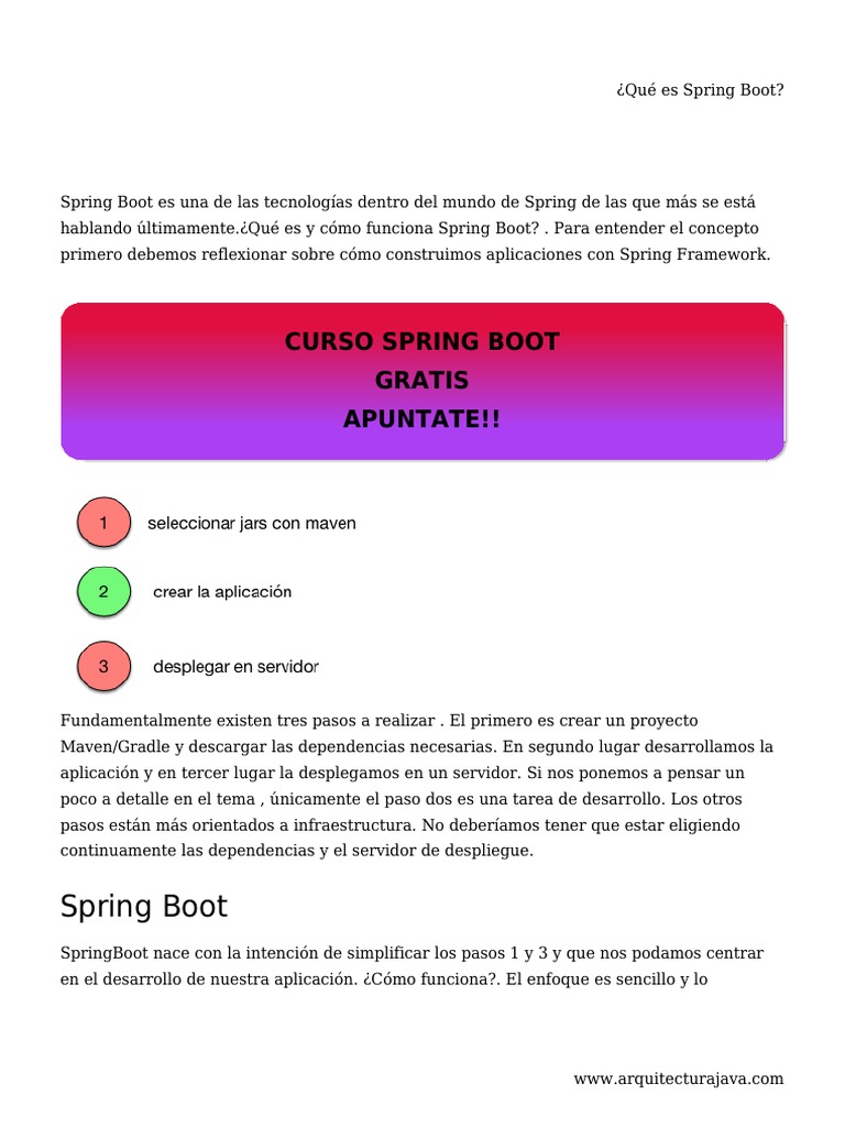 ¿Qué Es Spring Boot | PDF | Java (lenguaje de programación) | Spring Framework