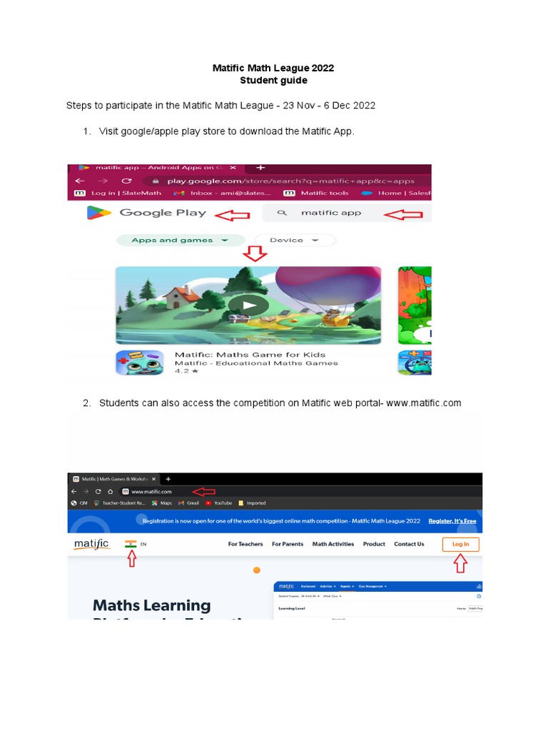 Matific Math League 2022 Student Guide | PDF