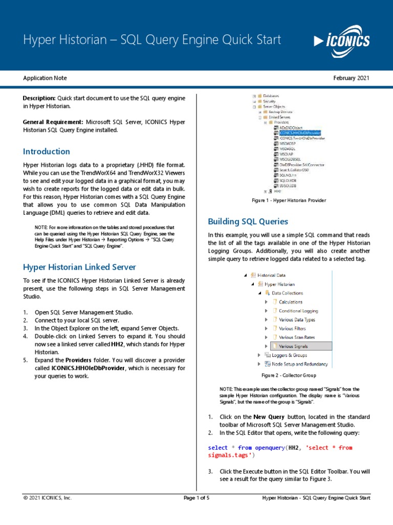 Hyper Historian - SQL Query Engine Quick Start | Download Free PDF ...