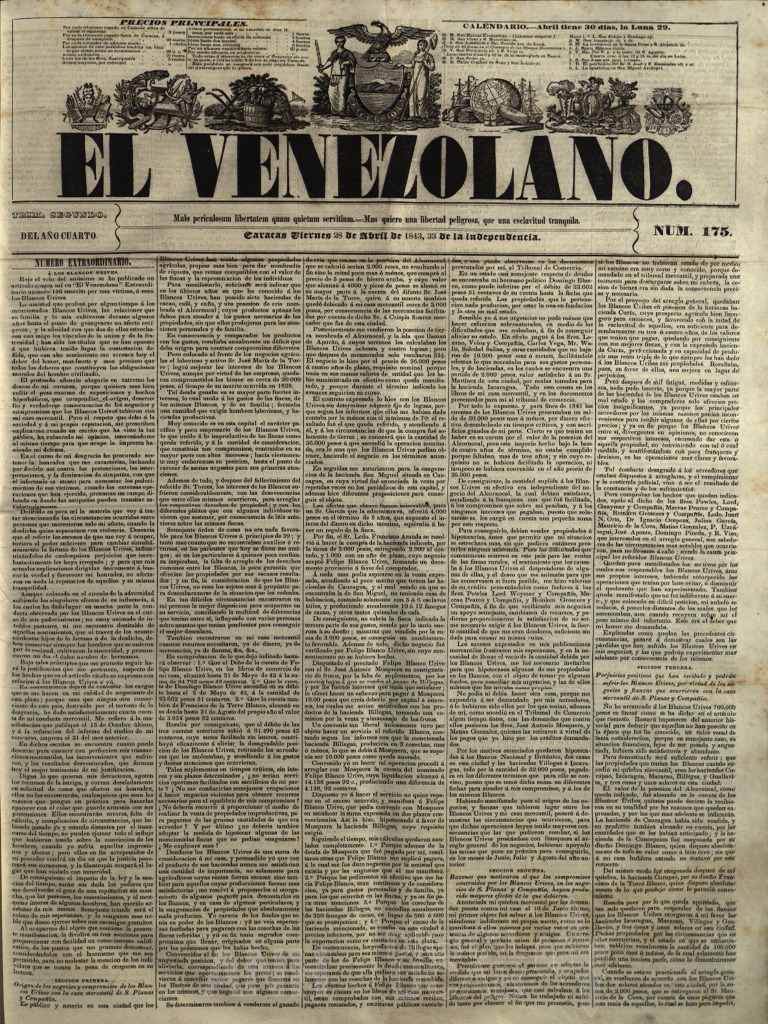 El Venezolano, 28 de Abril de 1843 | PDF