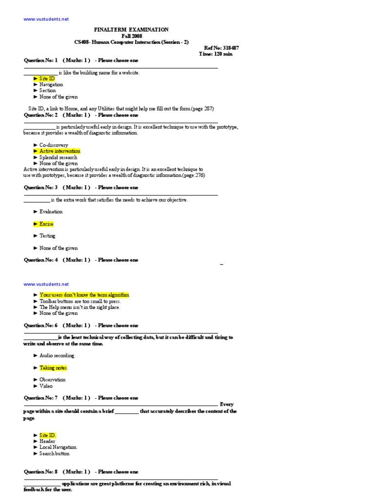 Cs 408 Solve by Xpert Final Term | PDF | Accessibility | Usability