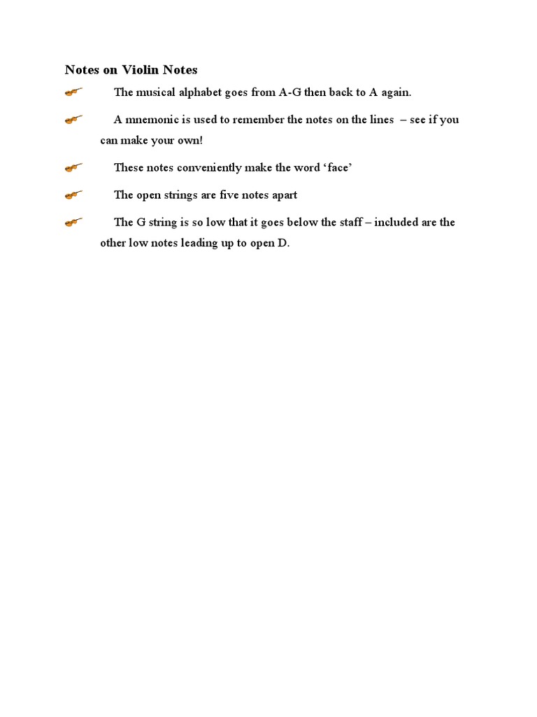 Notes On Violin Notes | PDF