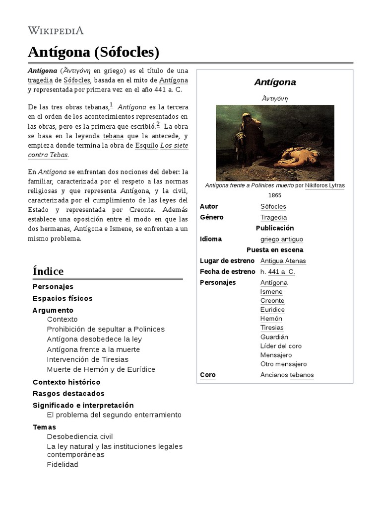 Antígona (Sófocles) | PDF | Mitología tebana