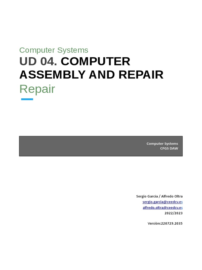 Computer Assembly and Repair Guide | PDF | Bios | Booting
