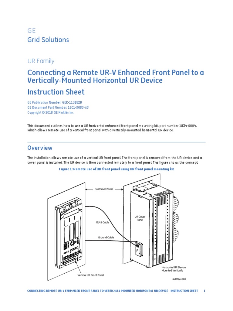 GEK-113182B Front Panel Horizontal Mounting Instruction Sheet | PDF ...