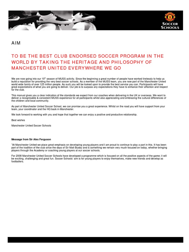 Coaching Manual Man Utd Schools | PDF | Meal | Foods