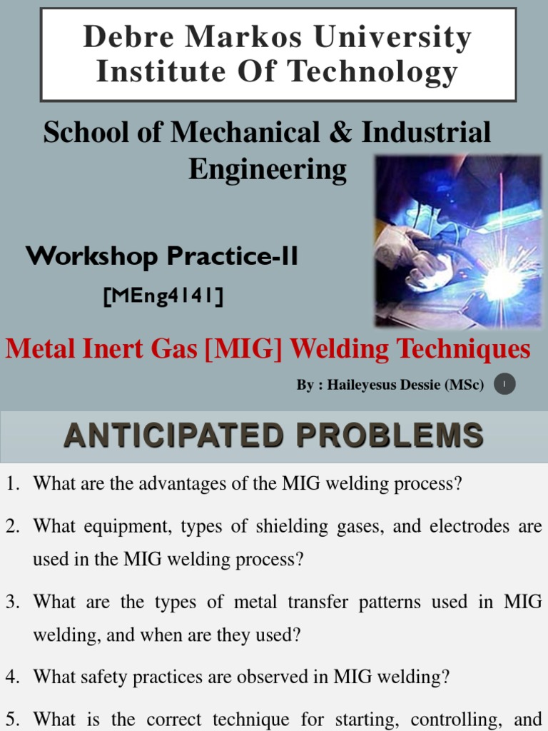 Debre Markos University Institute of Technology: School of Mechanical & Industrial Engineering ...